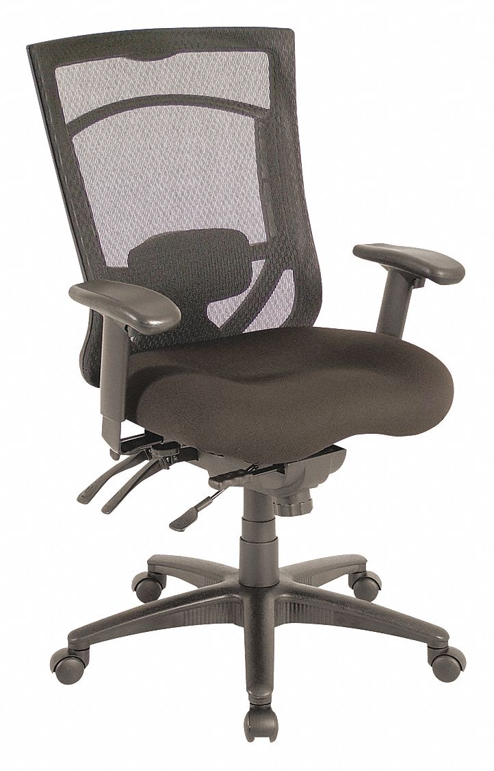 Desk Chair, Desk Chair, Black, Mesh, 19 in to 23 in Nominal Seat Height ...