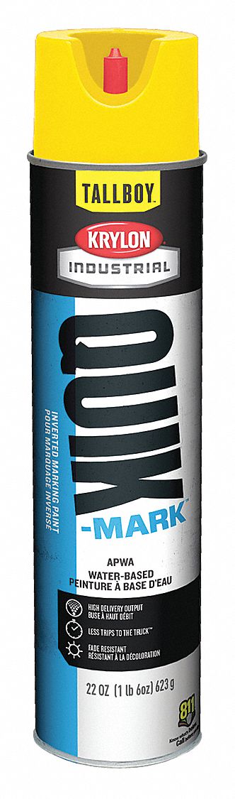 KRYLON INDUSTRIAL INVERTED MARKING PAINT,UTILITY YELLOW - Striping and ...