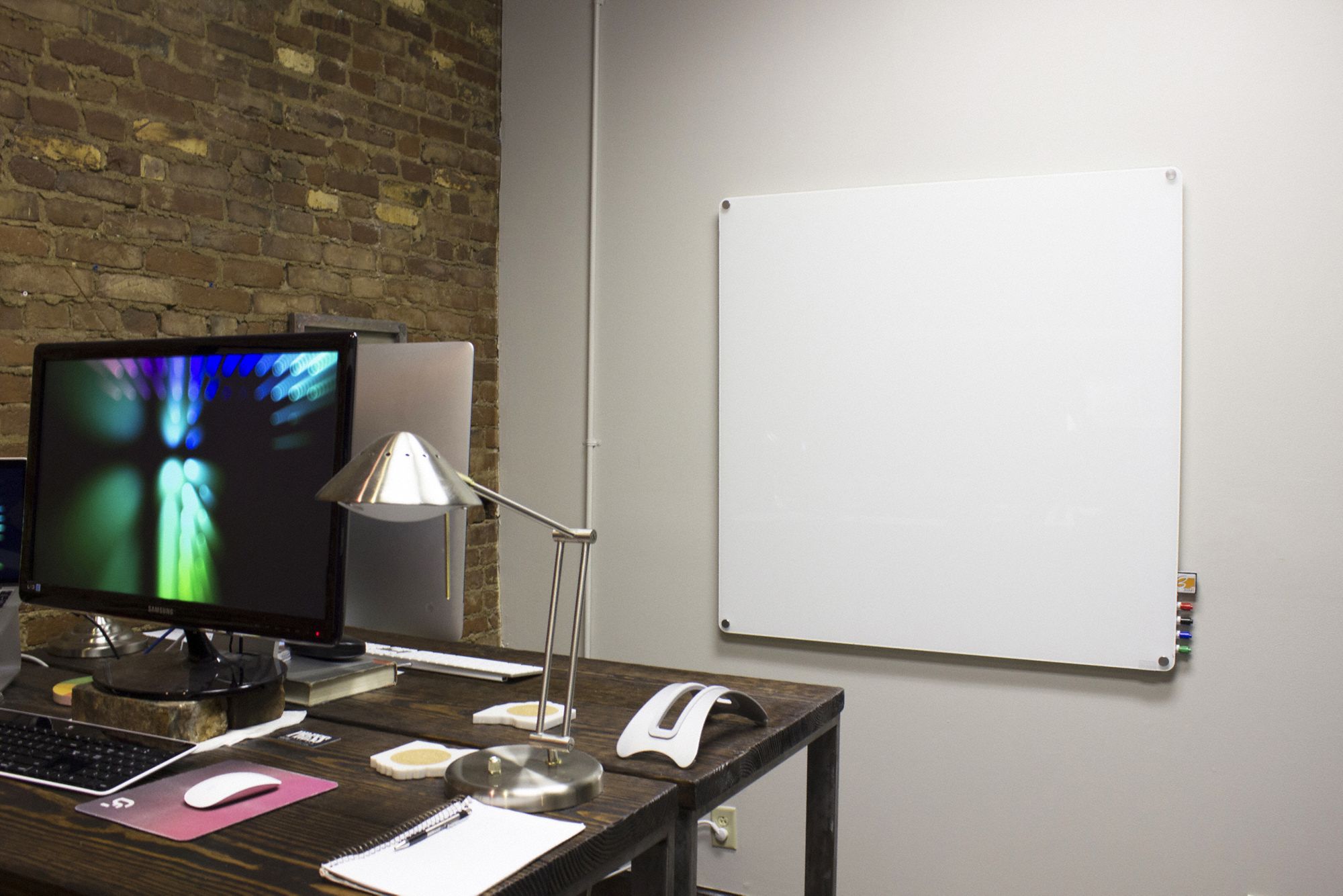 Ghent Gloss Finish Glass Dry Erase Board Wall Mounted 36 Inh X 48 Inw White 38et27