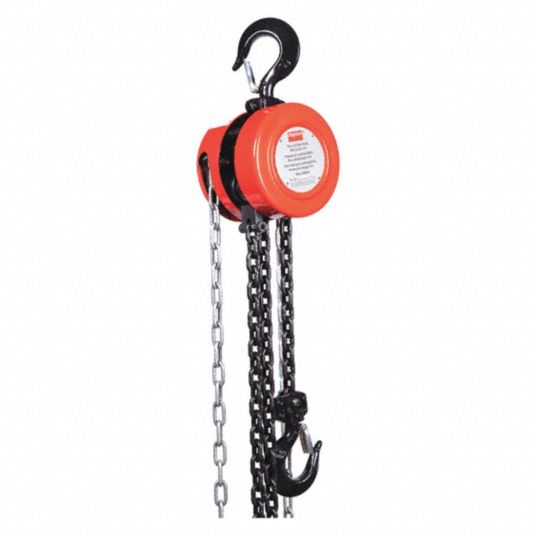 DAYTON, Hook Mounted - No Trolley, 2,000 lb Lifting Capacity, Manual Chain Hoist - 38EV05|38EV05 ...