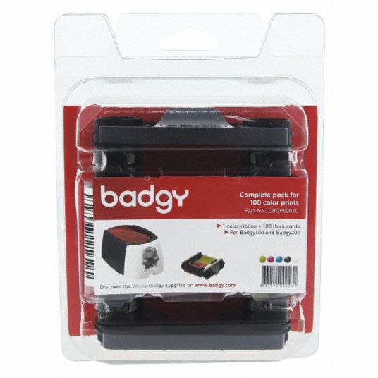 8 in Overall Ht, 4 in Overall Wd, ID Card Printer Ribbon - 38EV75 ...