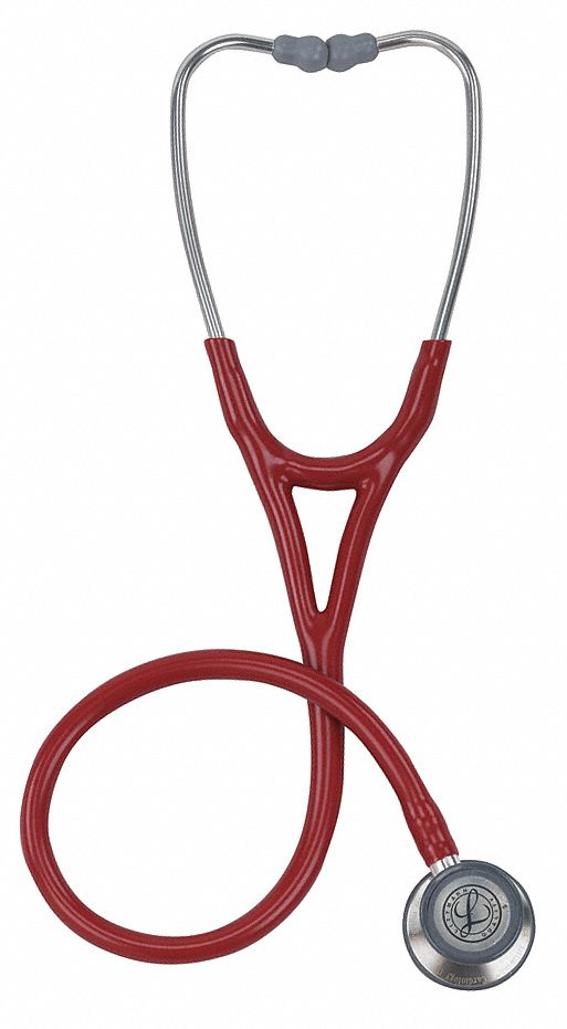 Stethoscope, Dual Head, 27" Length, Adult/Pediatric, Burgundy ...