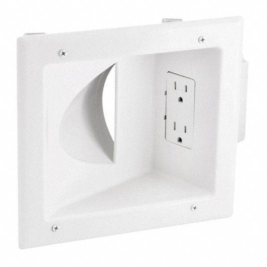 MONOPRICE, White, 1 Gang, Audio/Video Wall Plate - 38F866|8475 - Grainger