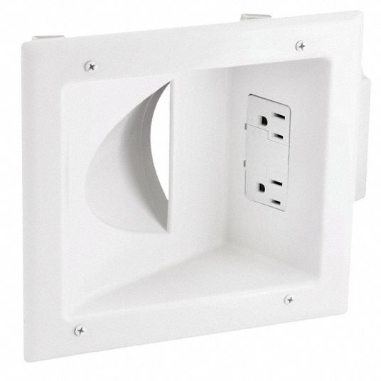 MONOPRICE, White, 1 Gang, Audio/Video Wall Plate - 38F867|8476 - Grainger