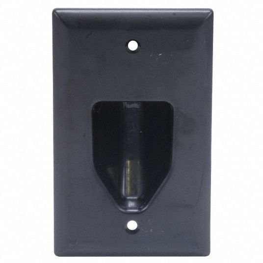 MONOPRICE, Black, 1 Gang, Audio/Video Wall Plate - 38F873|3994 - Grainger