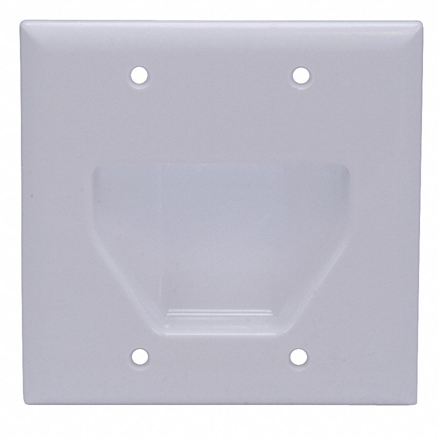 MONOPRICE, White, 2 Gang, Audio/Video Wall Plate - 38F882|4001 - Grainger