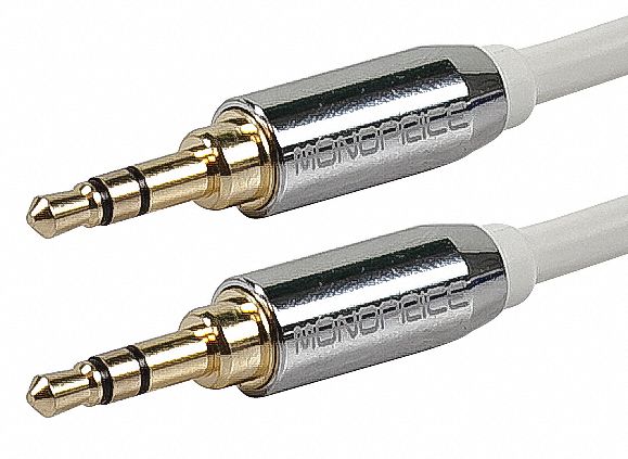 Audio Cable, White, Length 10 ft, PVC Jacket Material - Grainger