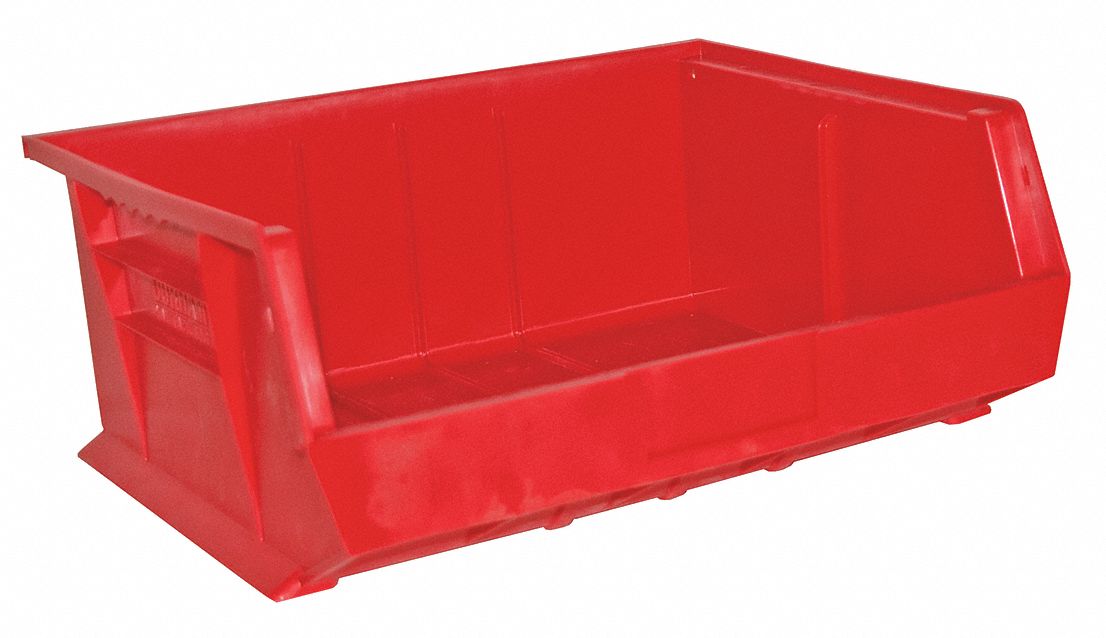 DURHAM MFG, 16 in x 7 in, Red, Hang and Stack Bin - 38G149|PB30250-17 ...