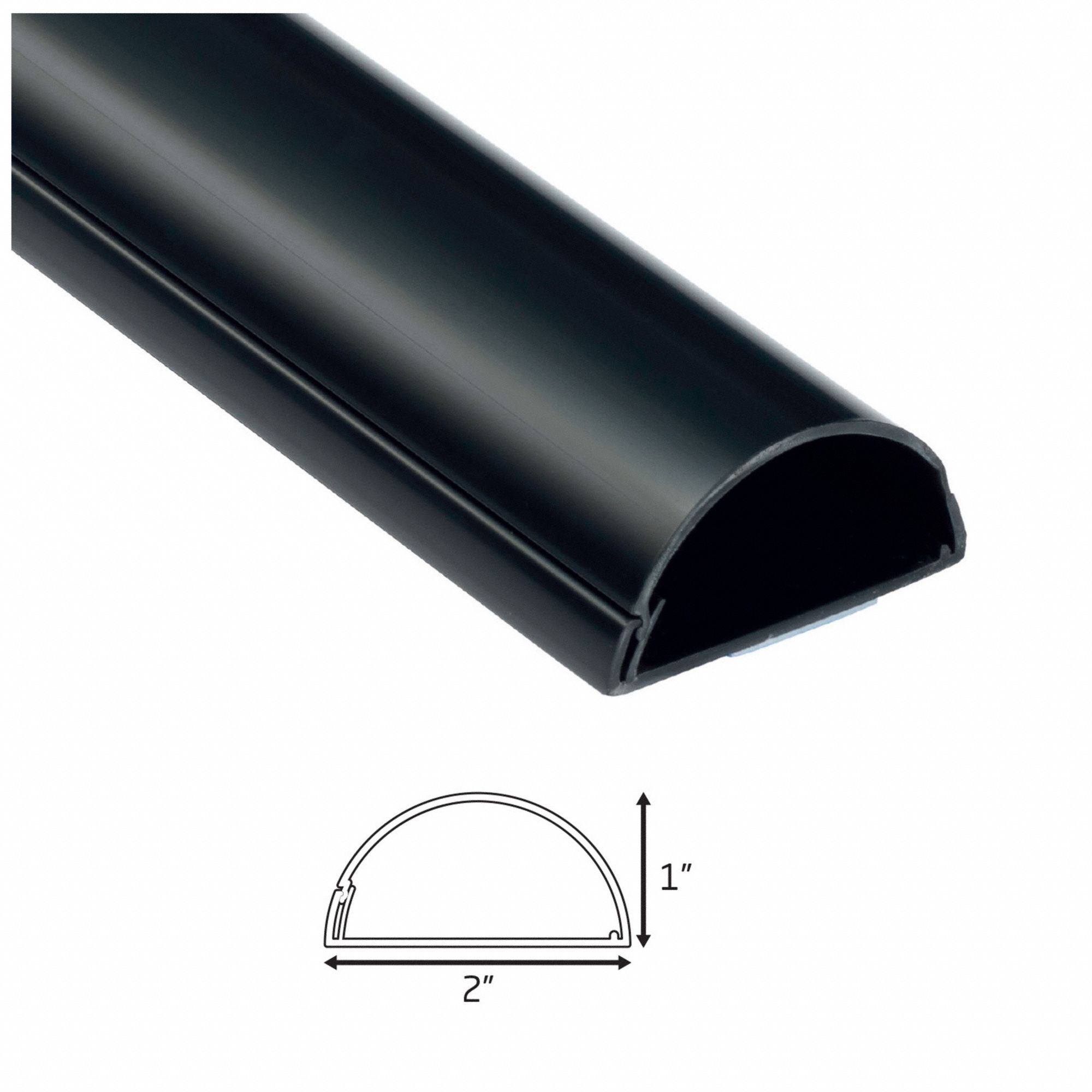 D-LINE Raceway: Maxi, 2 in Wd, 1 in Ht, 60 in Lg, Plastic, Black ...