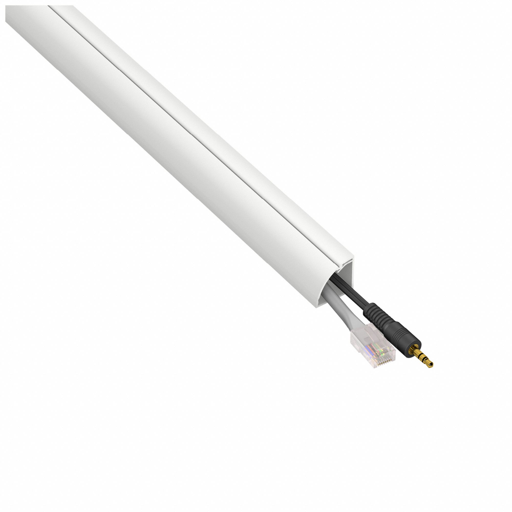 D-LINE Raceway: Quarter Round, 7/8 in Wd, 7/8 in Ht, 79 in Lg, Plastic ...