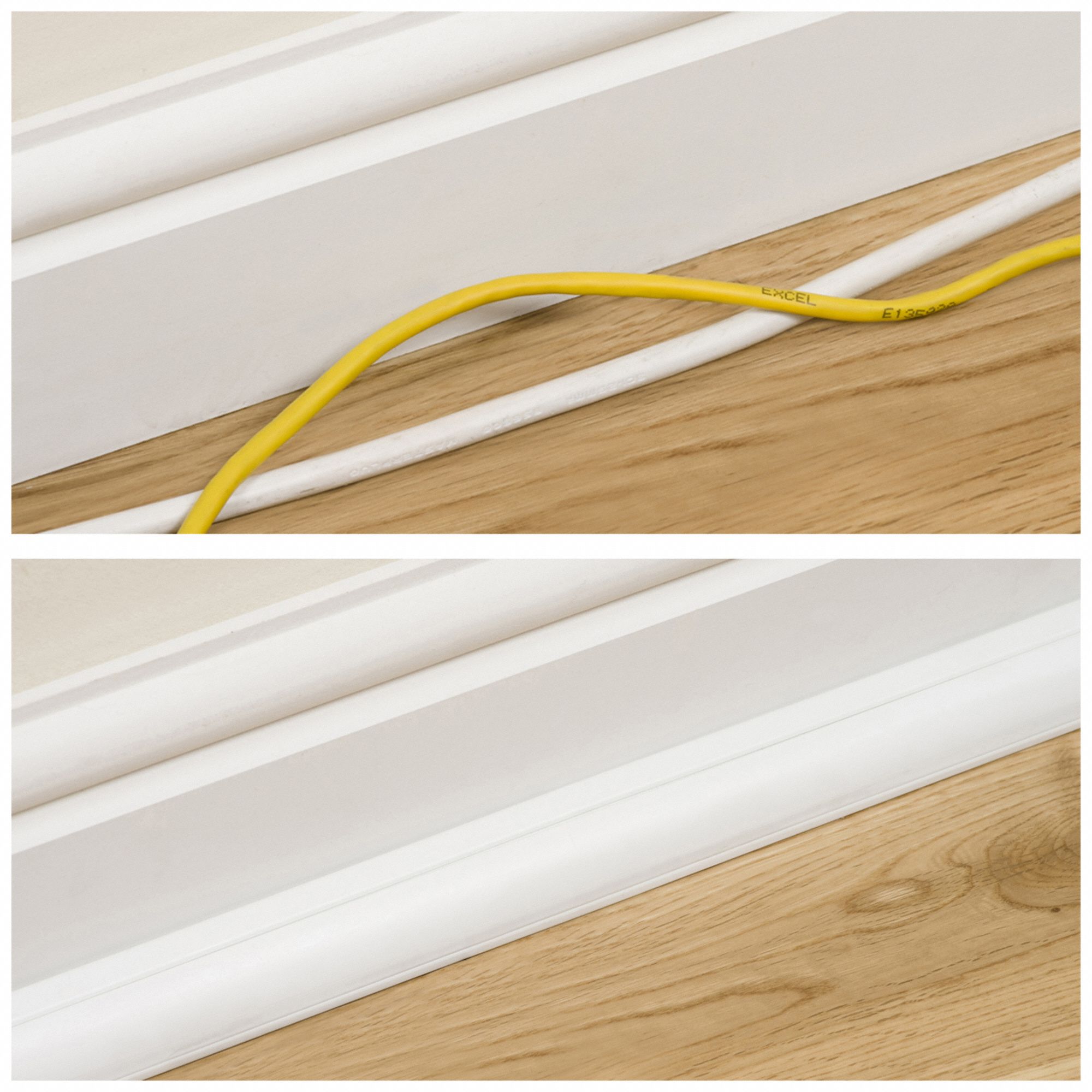 D-LINE Raceway: Quarter Round, 7/8 in Wd, 7/8 in Ht, 79 in Lg, Plastic ...