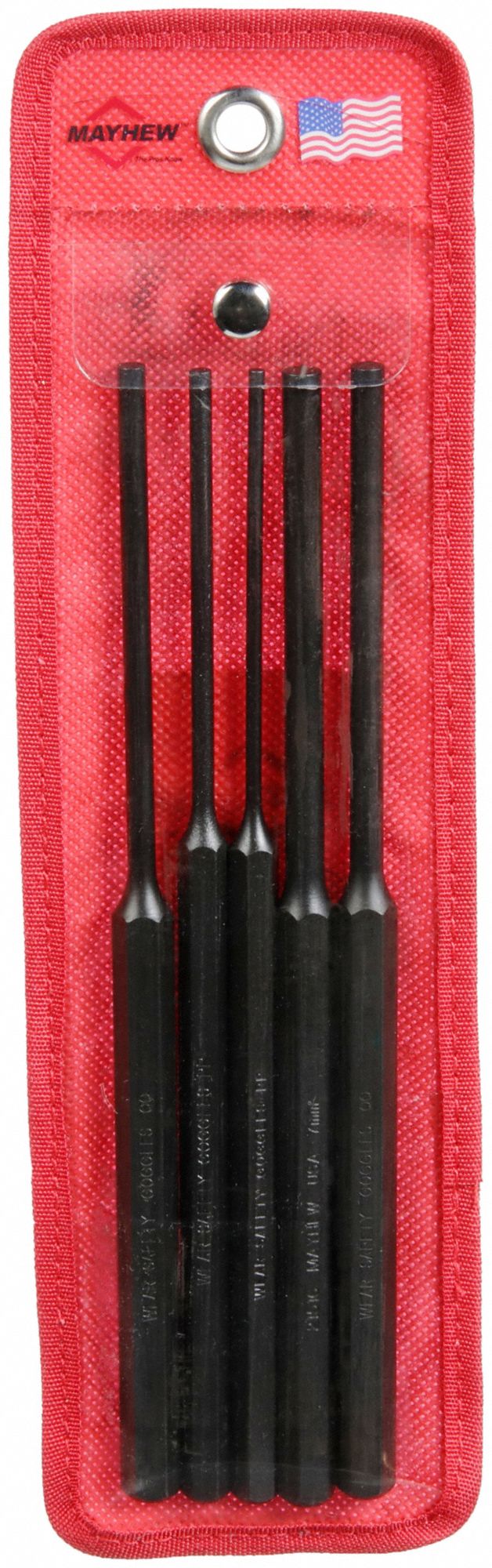 MAYHEW Pin Punch Set: 3 mm_4 mm_5 mm_6 mm_7 mm Tip Size, 3 in_3 1/2 in ...