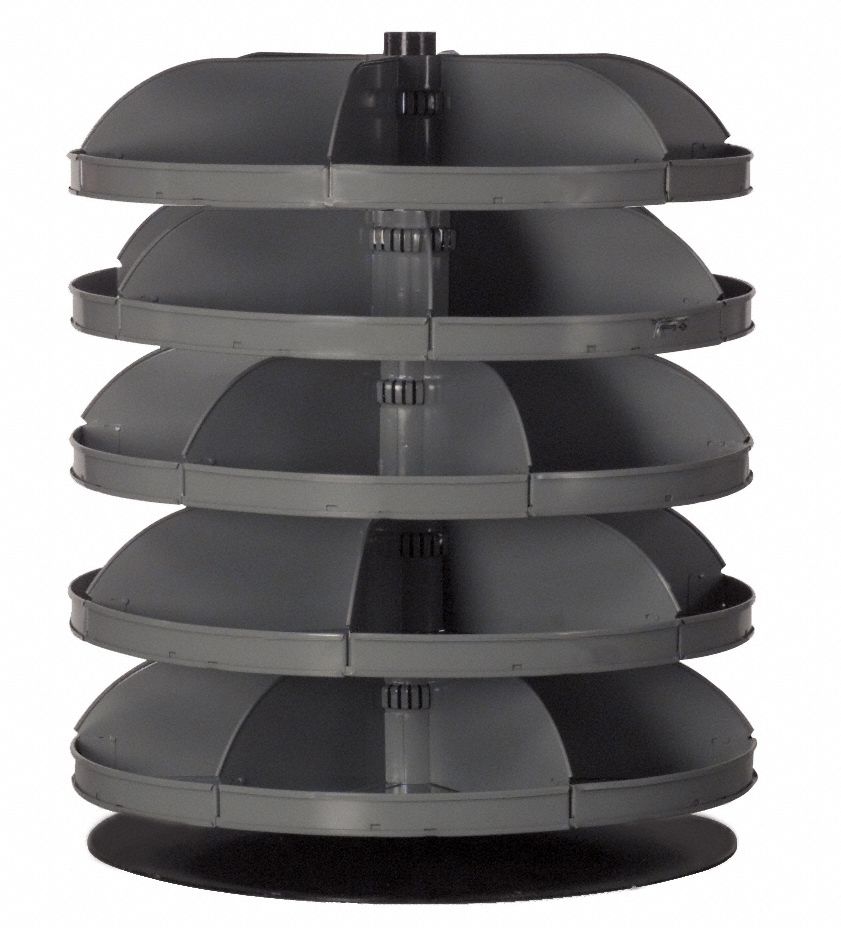 DURHAM MFG, 34 1/8 in x 28 in, 5 Levels, Revolving Storage Bin - 38GT48 ...