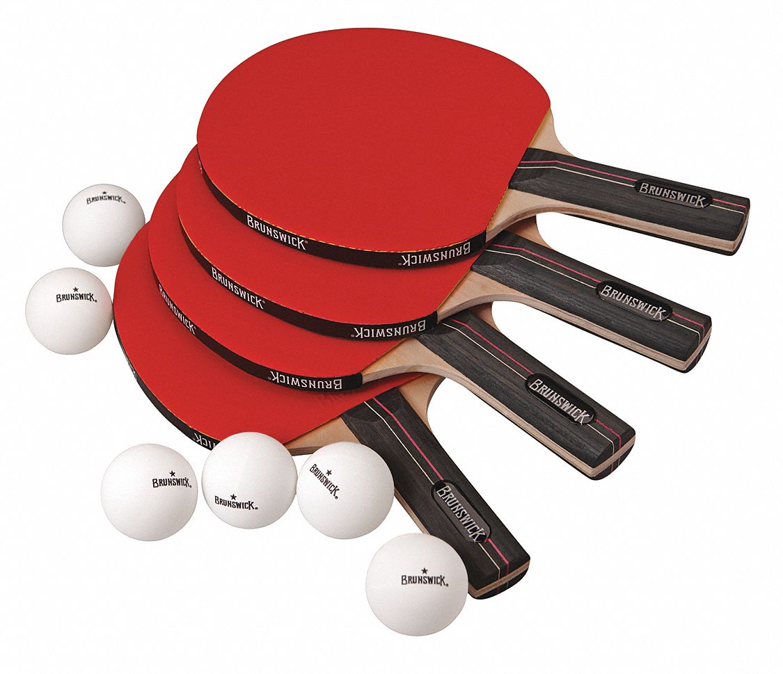 BRUNSWICK BILLIARDS, (4) Paddles/(6) Balls, Table Tennis Paddle and ... BRUNSWICK BILLIARDS, (4) Paddles/(6) Balls, Table Tennis Paddle and ...
