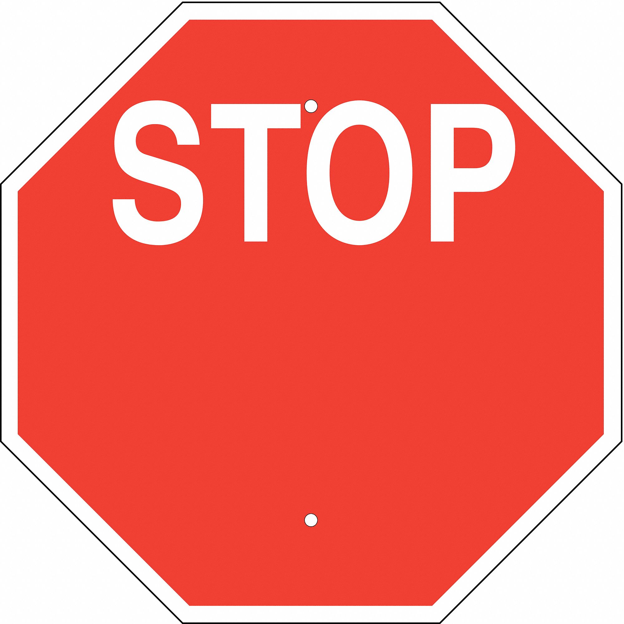 Plastic, Facility Sign, Stop, 18 in Width, 18 in Height, English - Grainger