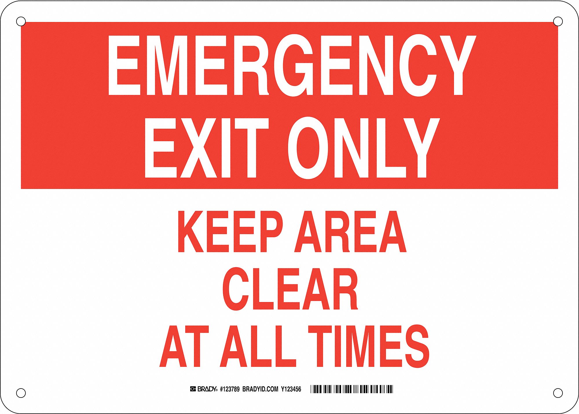 Plastic, Emergency Exit Sign, 14" Width, 10" Height, White, With ...