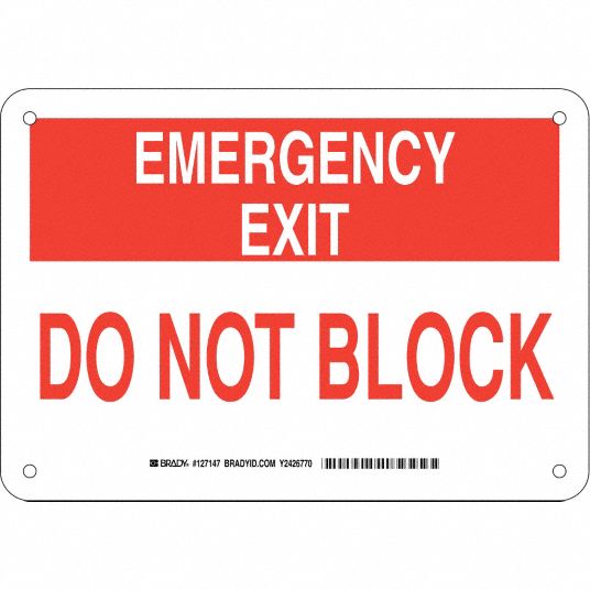 Mounting Holes Sign Mounting, Not Retroreflective, Emergency Exit Sign ...