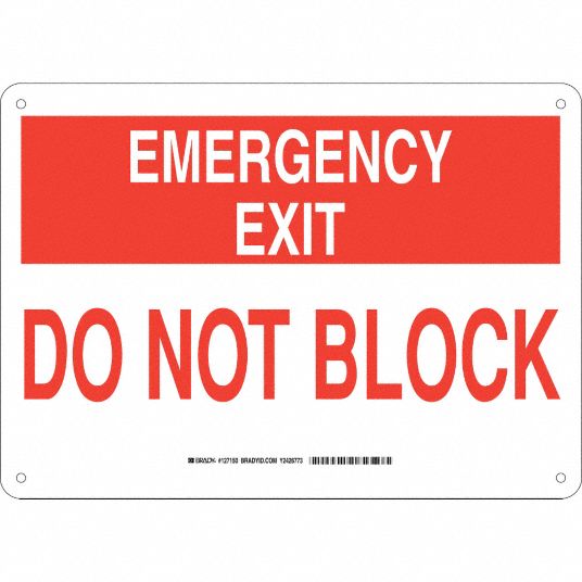 Mounting Holes Sign Mounting, Not Retroreflective, Emergency Exit Sign ...