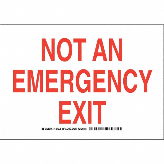 Polyester, Emergency Exit Sign, 10" Width, 7" Height, Double-Sided No ...