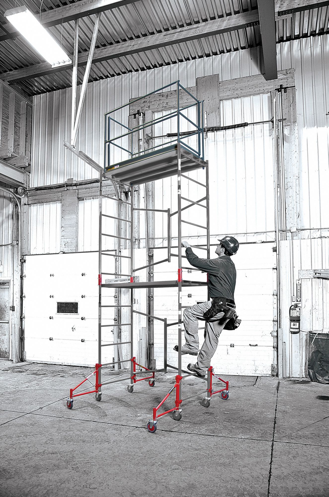 METALTECH Portable Scaffold, Steel, Adjustable Platform Height, 6 ft ...