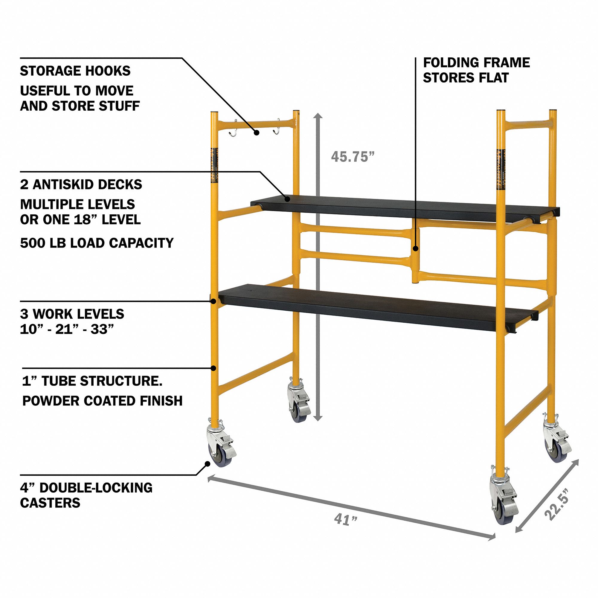 Metaltech Scaffold Aluminum 3 Ft 10 In Platform Height 3 Ft 3 In Overall Height 500 Lb Load