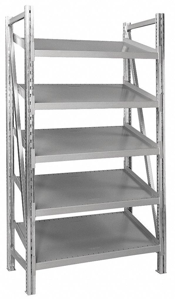 SSI SCHAEFER Boltless Shelving: Starter, 50 in x 24 in, 78 in Overall ...