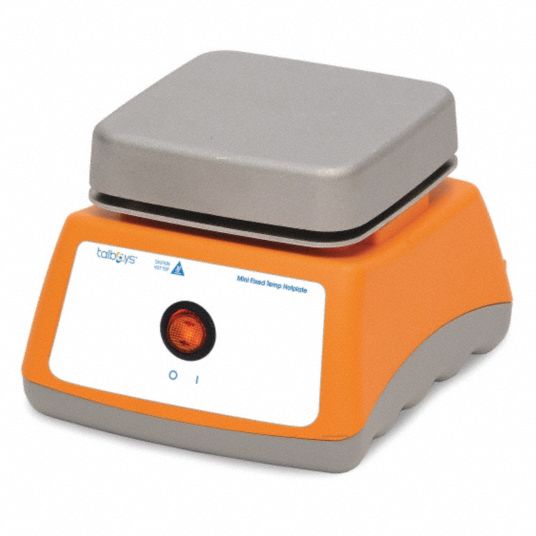 Square, Hot Plate, Temp. Range (C) 0° to 400°, Plate Material Aluminum ...