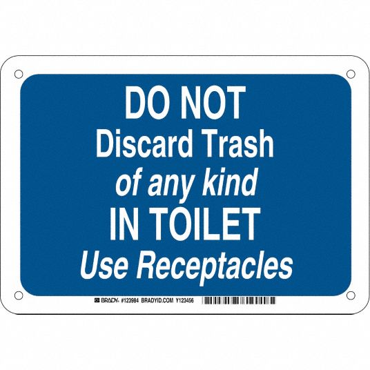 Plastic, Restroom Sign, 10" Width, 7" Height, Blue, White, With ...