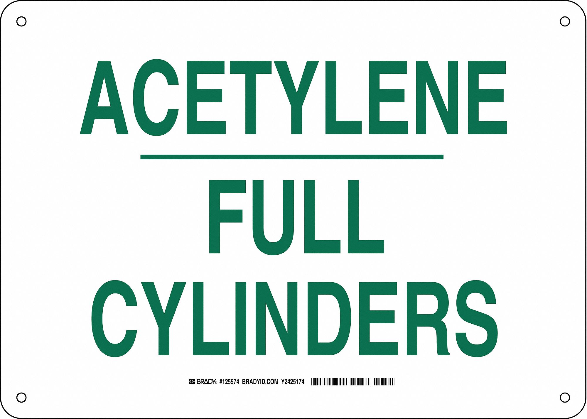 Chemical Sign, Acetylene Full Cylinders, Header No Header, Rectangle ...
