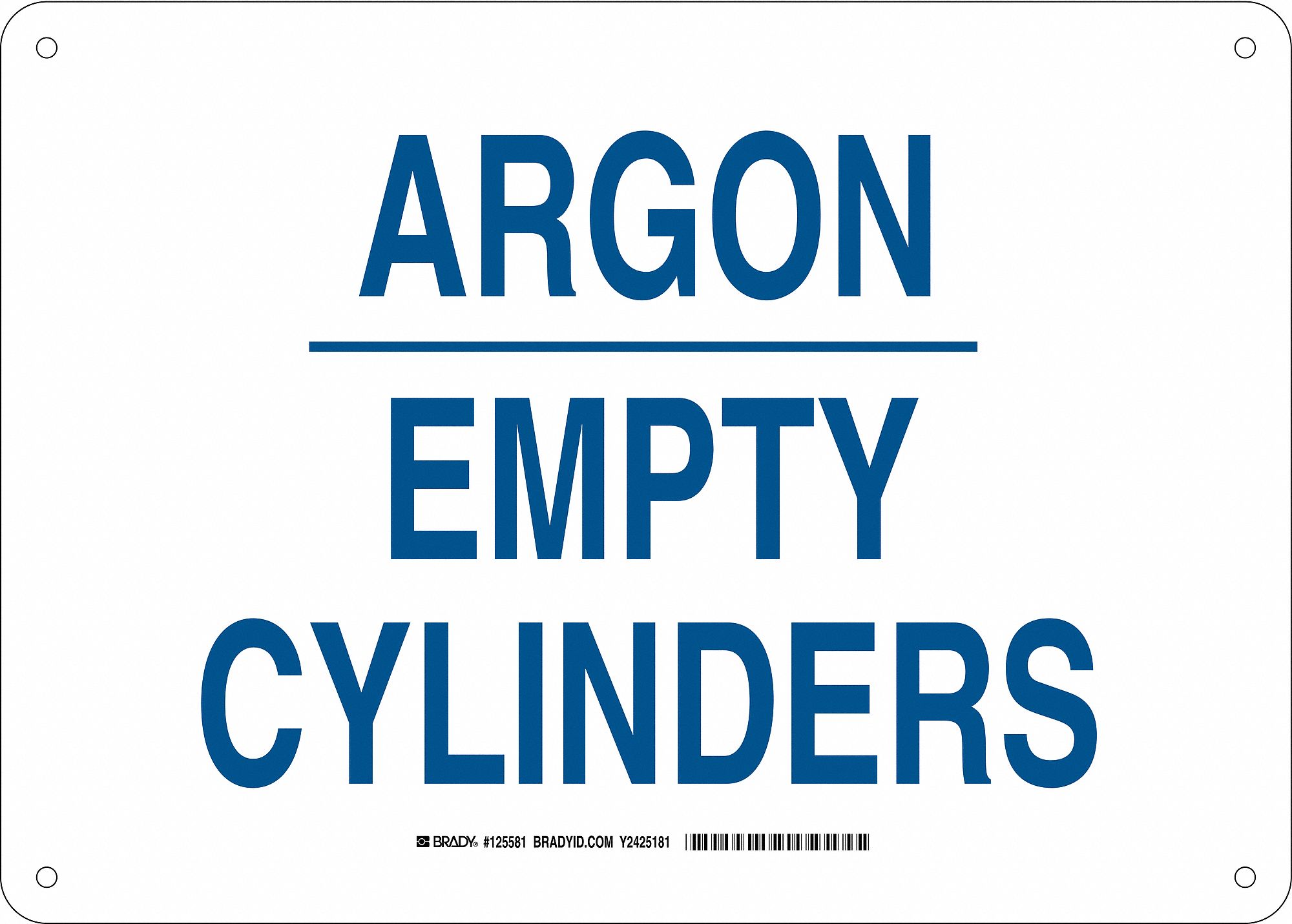 Chemical Sign, Argon Empty Cylinders, Header No Header, Rectangle, 10 ...