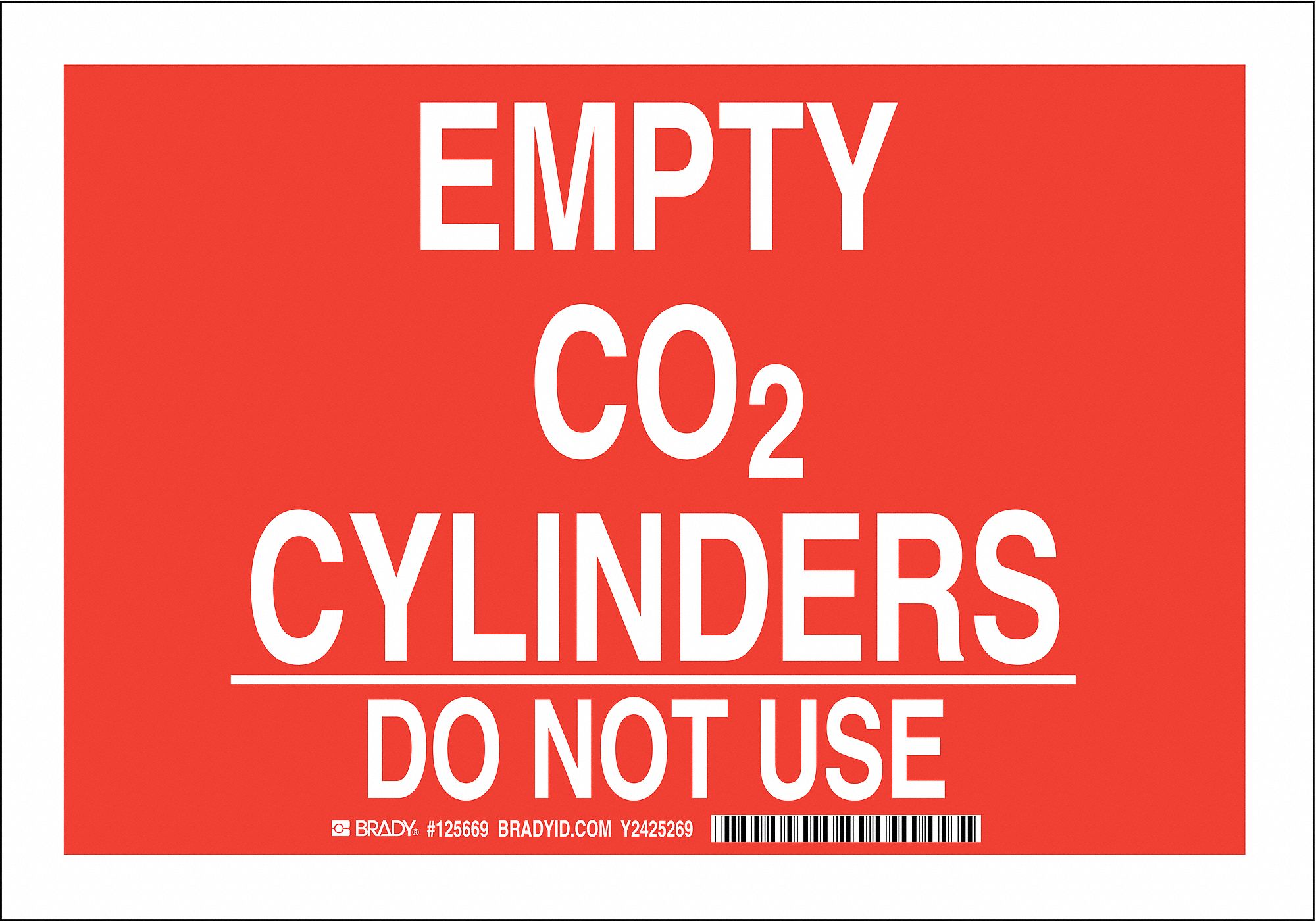 Chemical Sign, Empty Co2 Cylinders Do Not Use, Header No Header ...