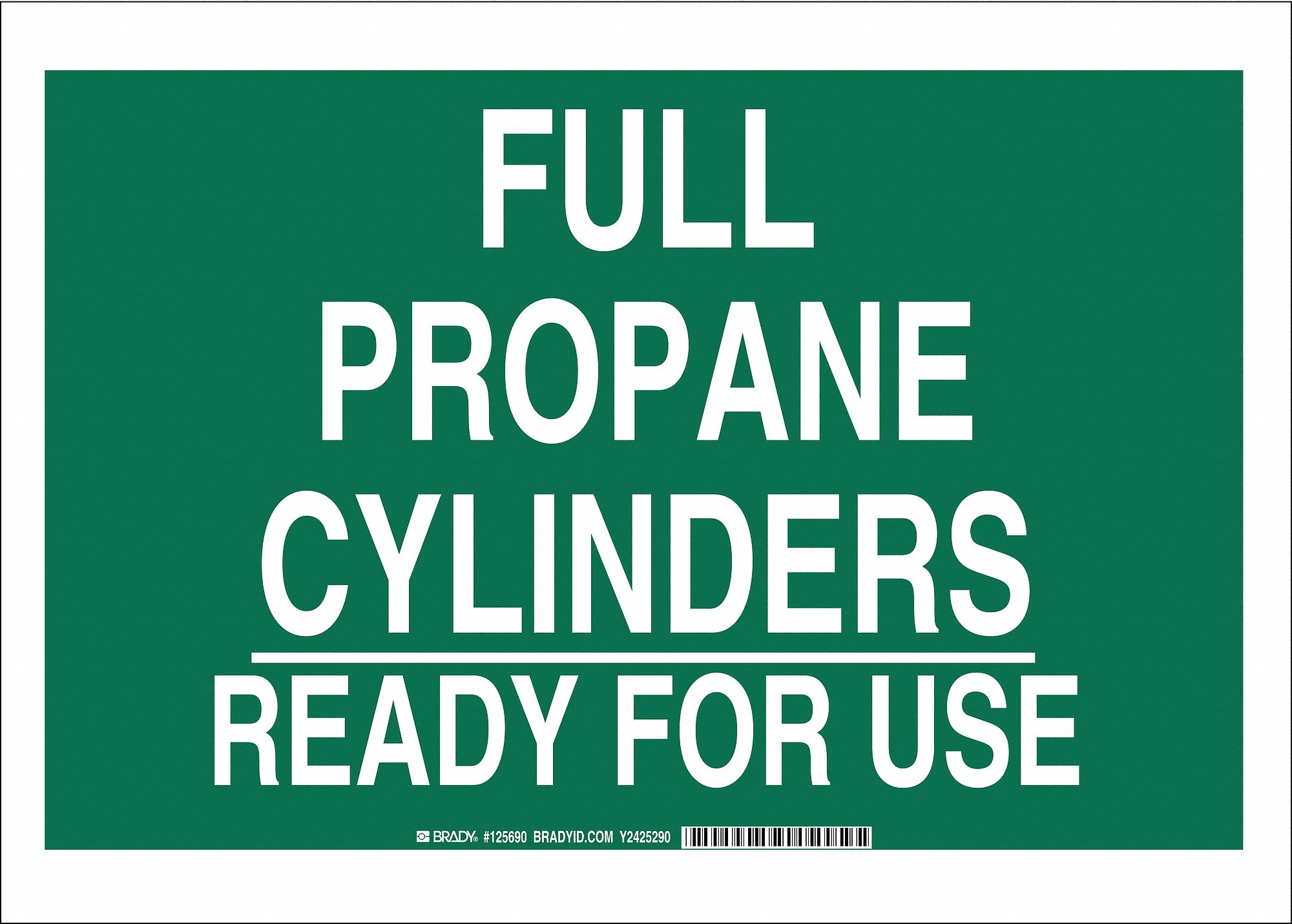 Chemical Sign, Full Propane Cylinders Ready For Use, Header No Header ...