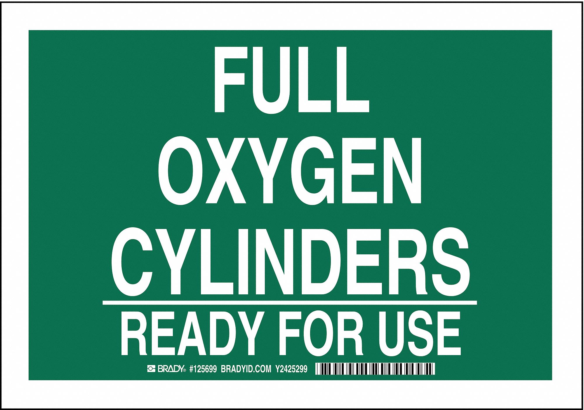 Chemical Sign, Full Oxygen Cylinders Ready For Use, Header No Header ...