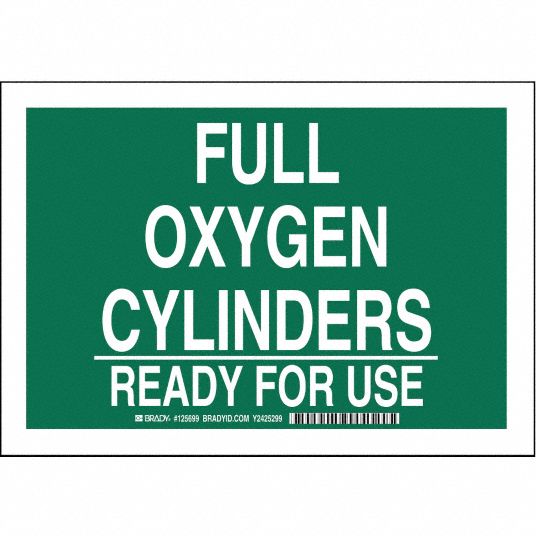 Chemical Sign, Full Oxygen Cylinders Ready For Use, Header No Header ...
