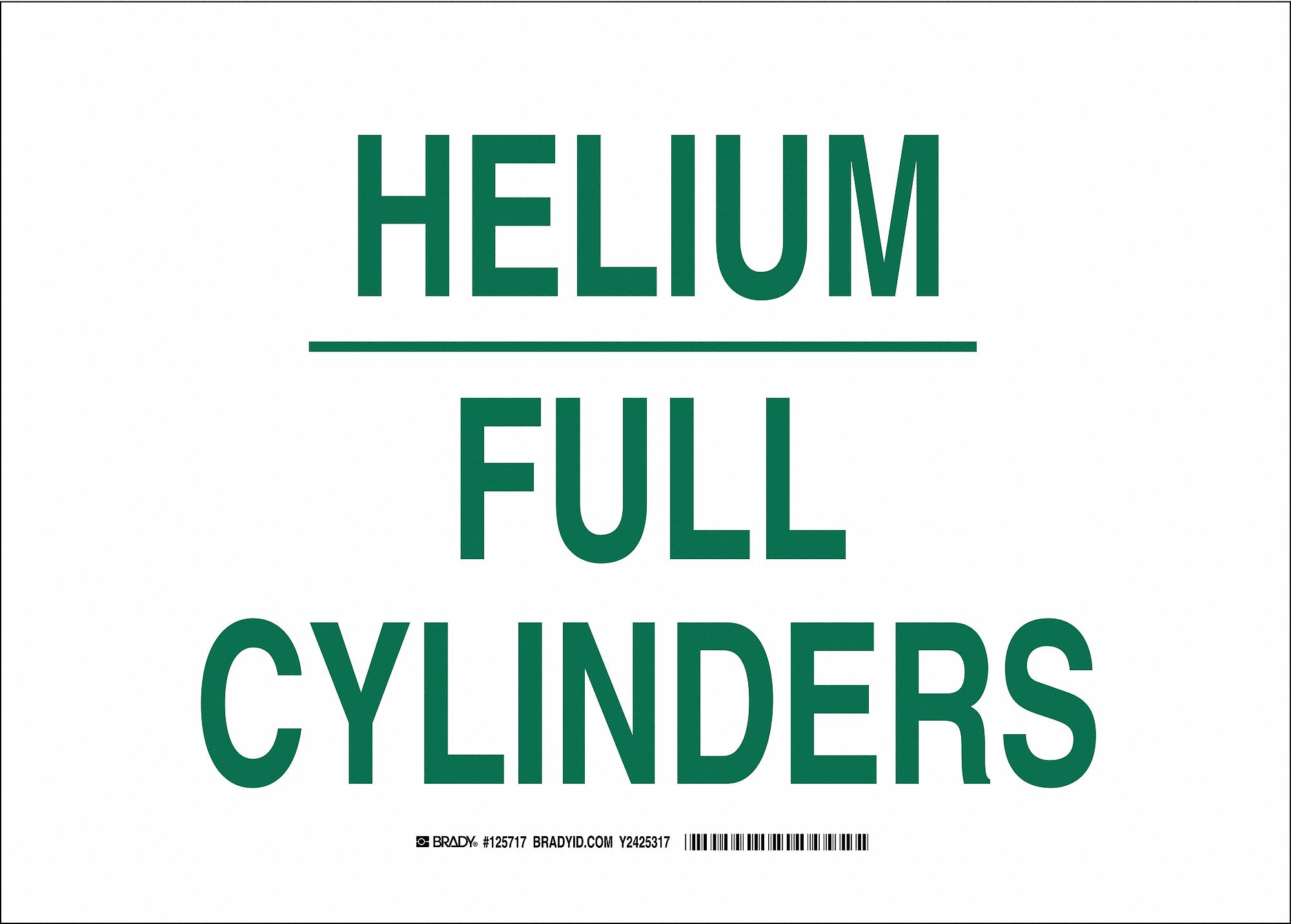Chemical Sign, Helium Full Cylinders, Header No Header, Rectangle, 10 ...