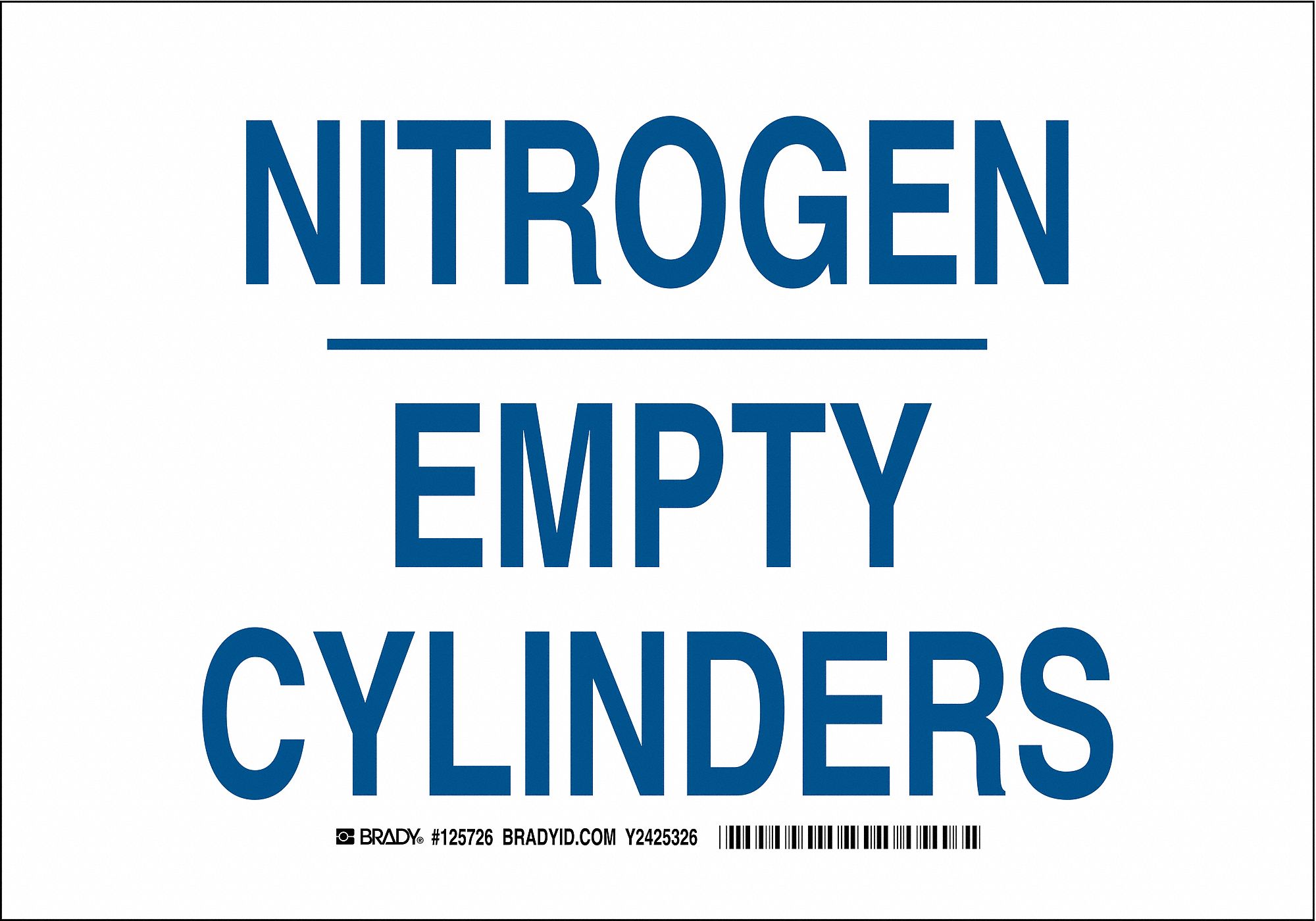 Chemical Sign, Nitrogen Empty Cylinders, Header No Header, Rectangle, 7 ...