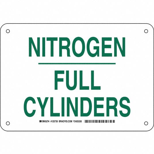 Chemical Sign, Nitrogen Full Cylinders, Header No Header, Rectangle, 7 ...