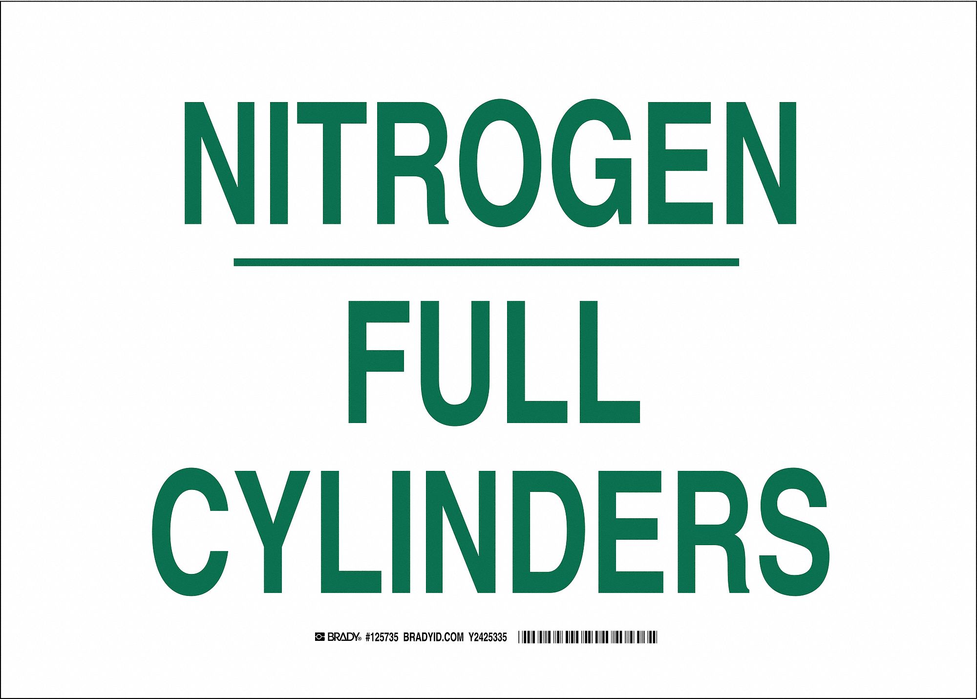 Chemical Sign, Nitrogen Full Cylinders, Header No Header, Rectangle, 10 ...