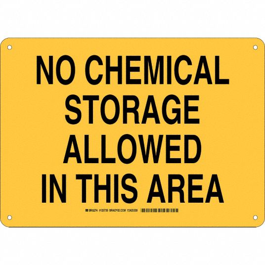 Chemical Sign, No Chemical Storage Allowed In This Area, Header No ...