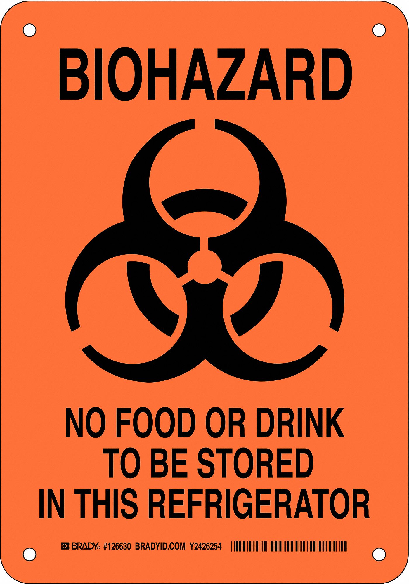 Biohazard Sign, Biohazard No Food Or Drink To Be Stored In This ...