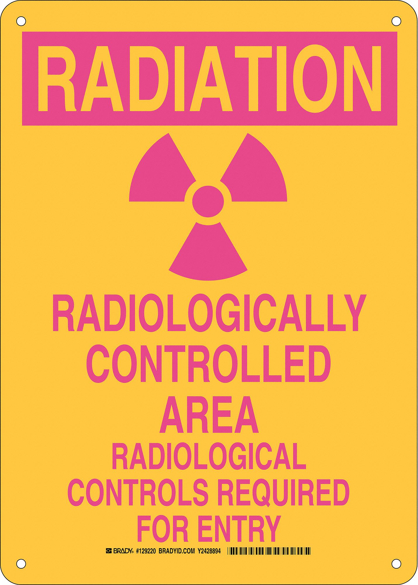 Hazard Sign, Radiologically Controlled Area Radiological Controls ...