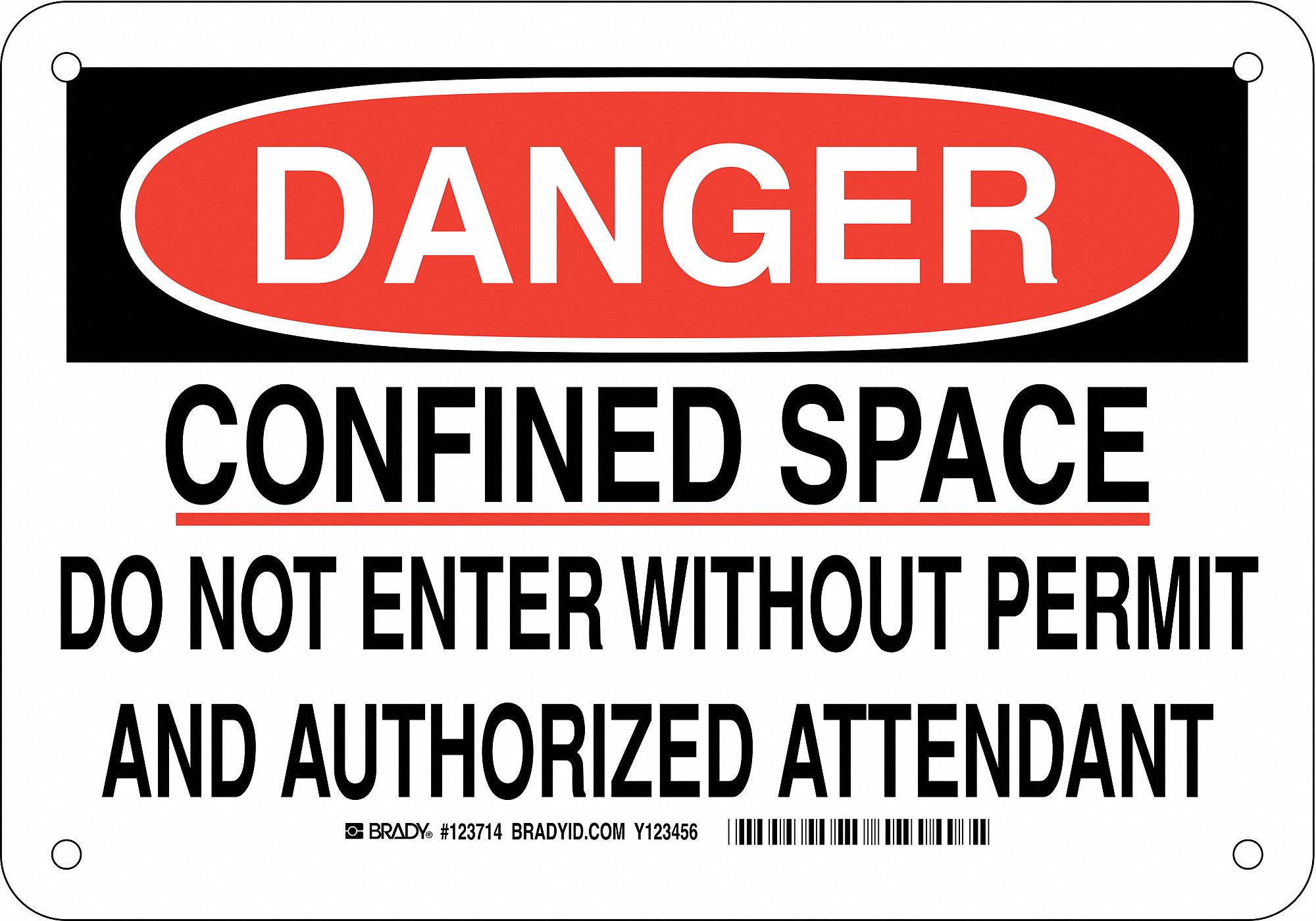 Danger Sign, Confined Space Do Not Enter Without Permit And Authorized ...