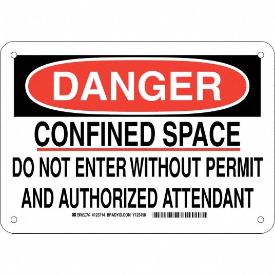 Danger Sign, Confined Space Do Not Enter Without Permit And Authorized ...