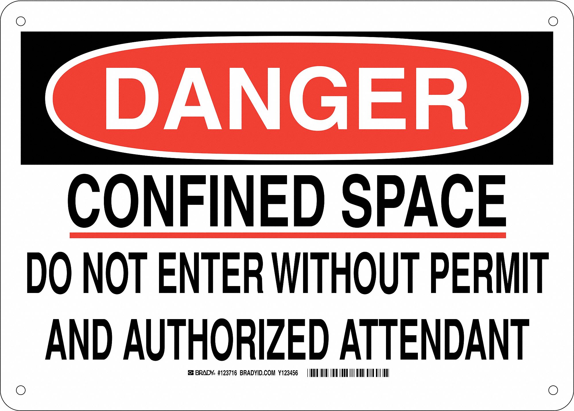 Danger Sign, Confined Space Do Not Enter Without Permit And Authorized ...