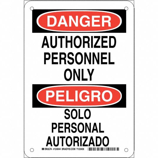 Plastic, Danger Sign, Danger/Peligro, 7 in Width, 10 in Height, English ...