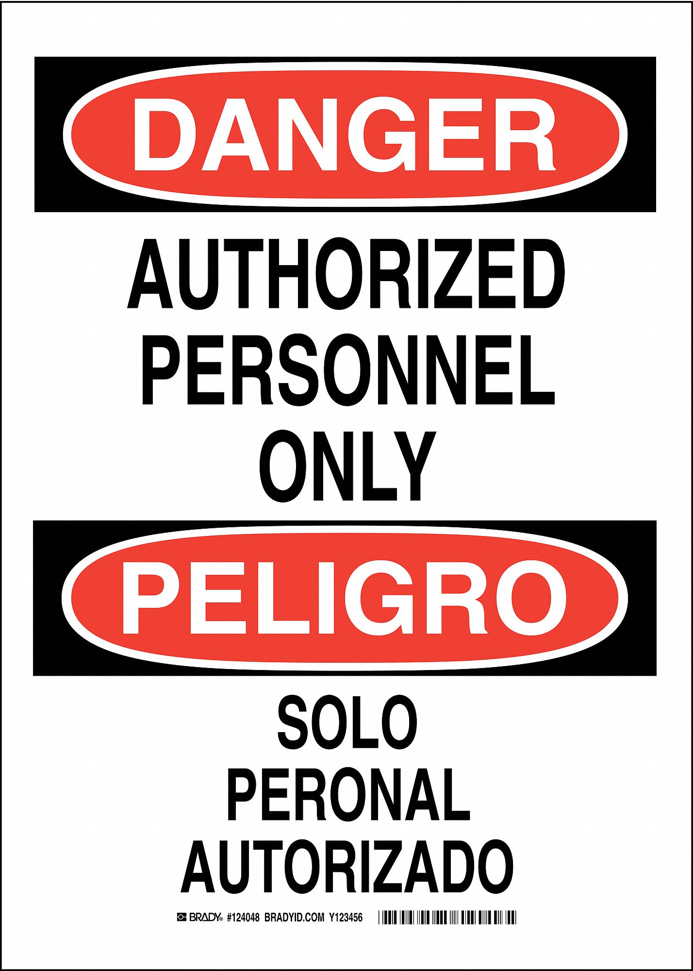 Polyester, Danger Sign, Danger/Peligro, 10 in Width, 14 in Height ...
