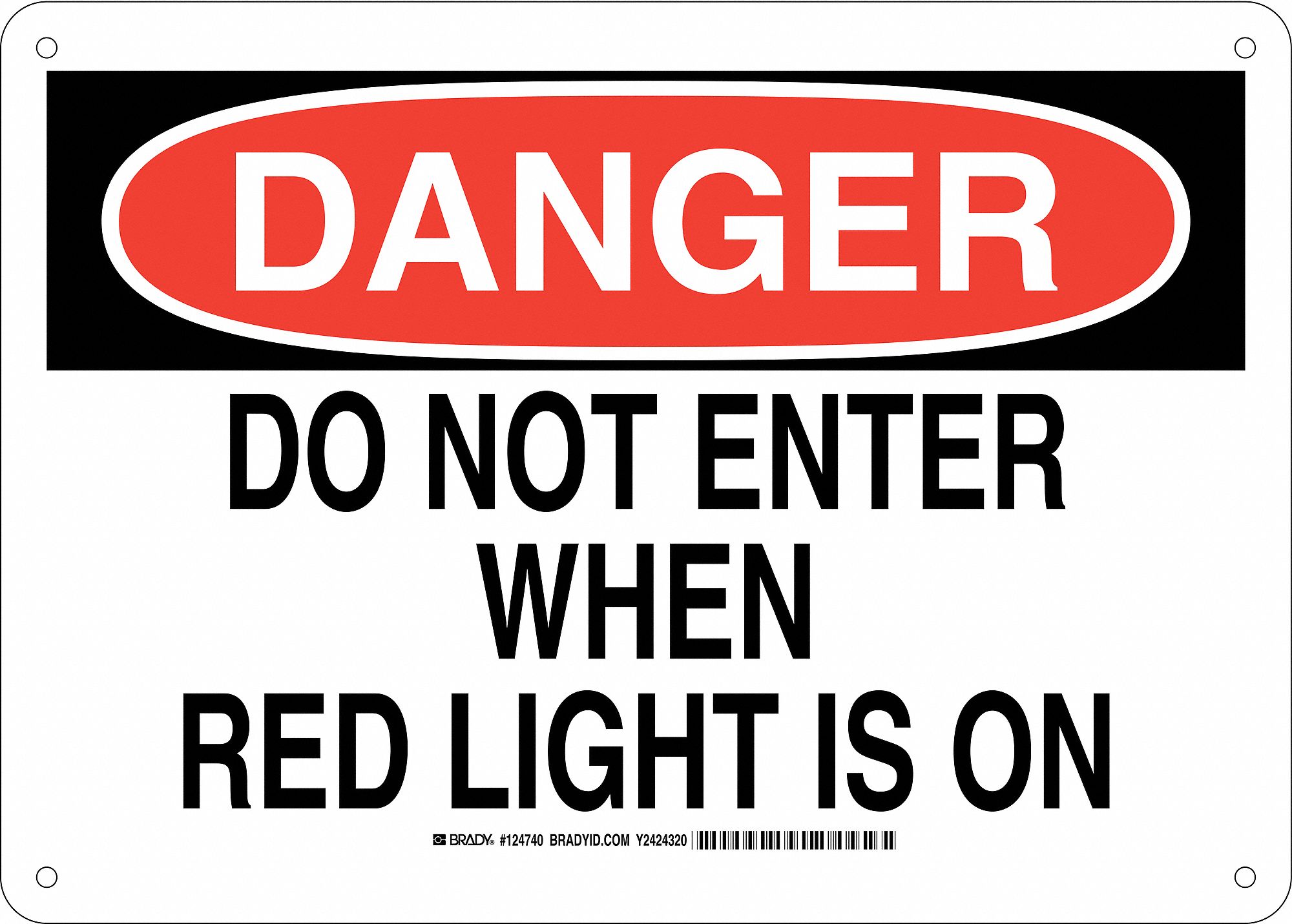 Aluminum, Danger Sign, 14" Width, 10" Height, White, With Mounting ...