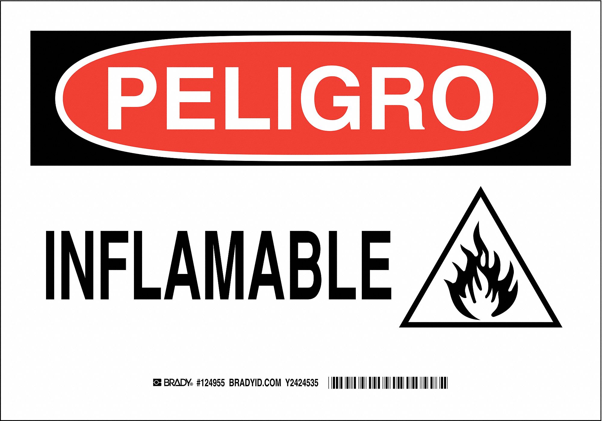 BRADY PELIGRO SIGN 7X10 - 38J709|124954 - Grainger