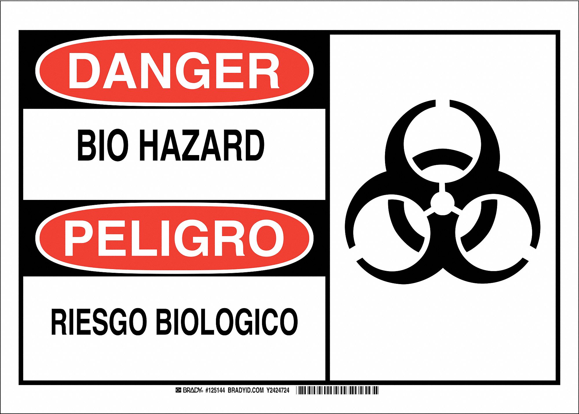 Danger Sign, Bio Hazard/Riesgo Biologico, Header Danger/Peligro ...