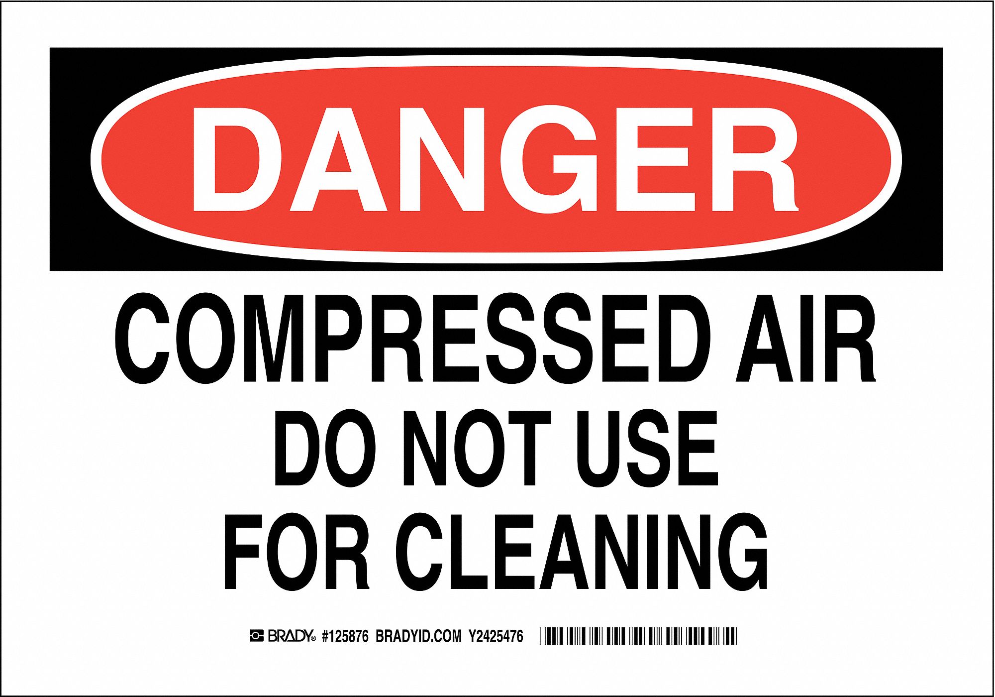 Danger Sign, Compressed Air Do Not Use For Cleaning, Header Danger ...
